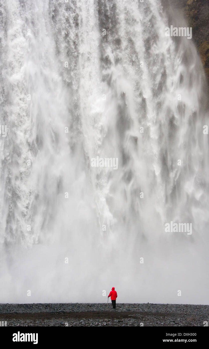 Skogafoss Waterfall in southwest Iceland (Model Released Stock Photo ...