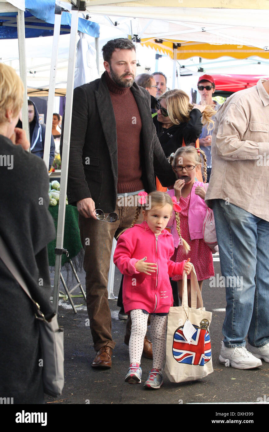 Ben Affleck and daughters Seraphina Affleck and Violet Affleck are seen ...