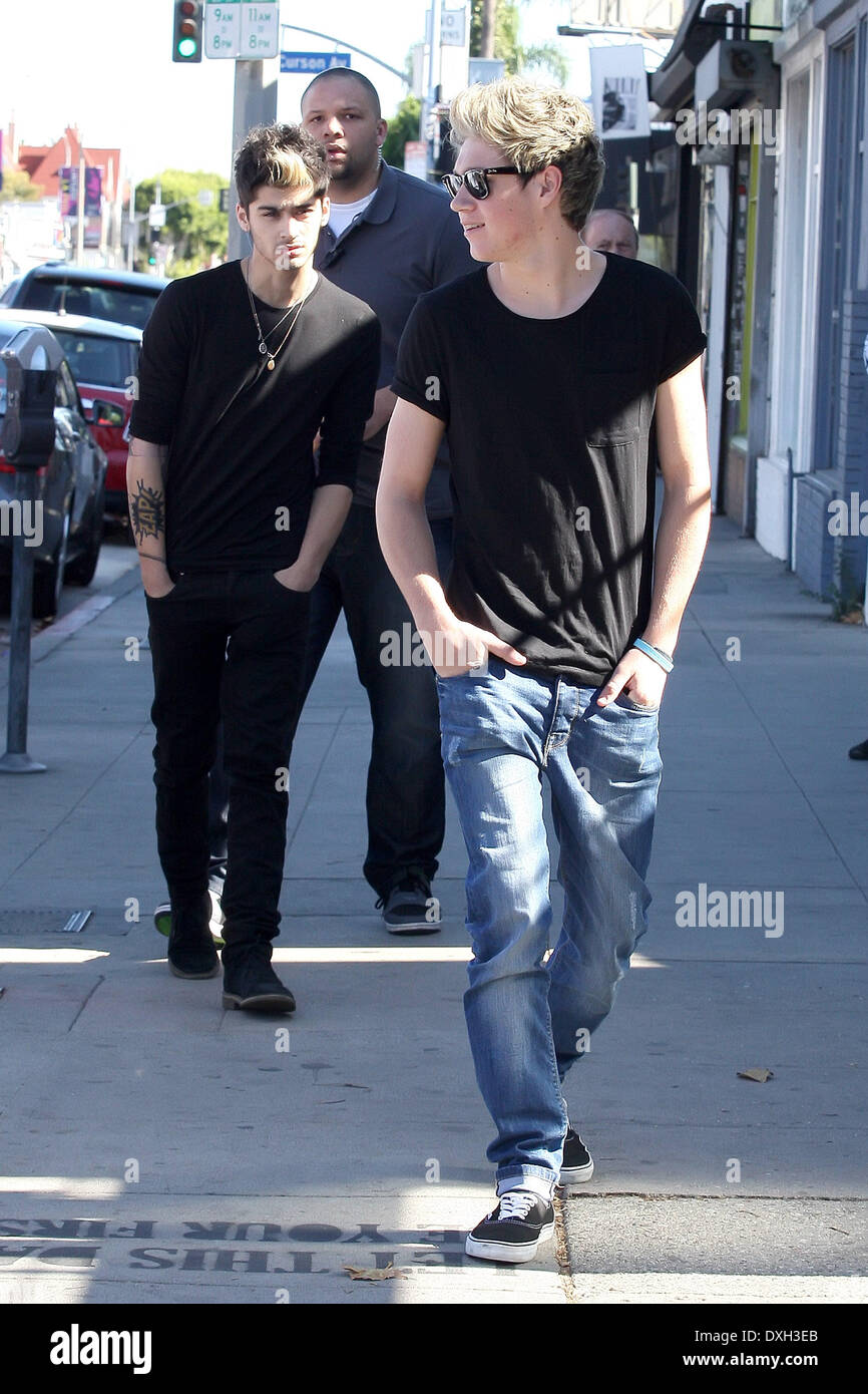 Zayn Malik and Niall Horan Members of One Direction shopping at Urban ...