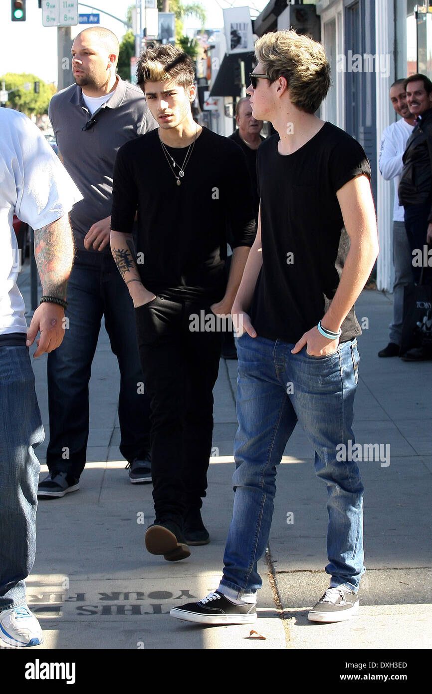 Zayn Malik and Niall Horan Members of One Direction shopping at Urban ...