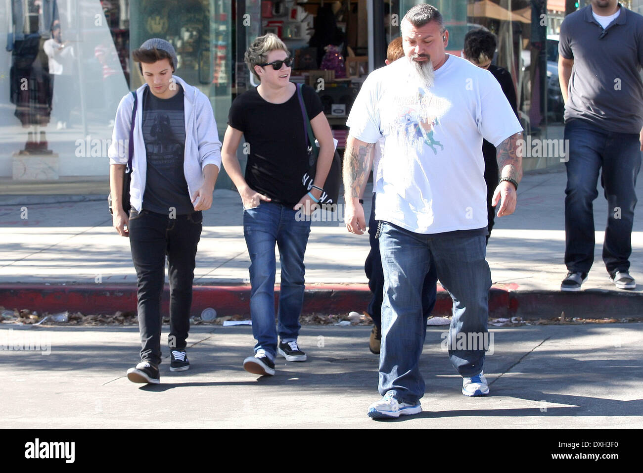 Liam Payne and Niall Horan Members of One Direction shopping at Urban ...