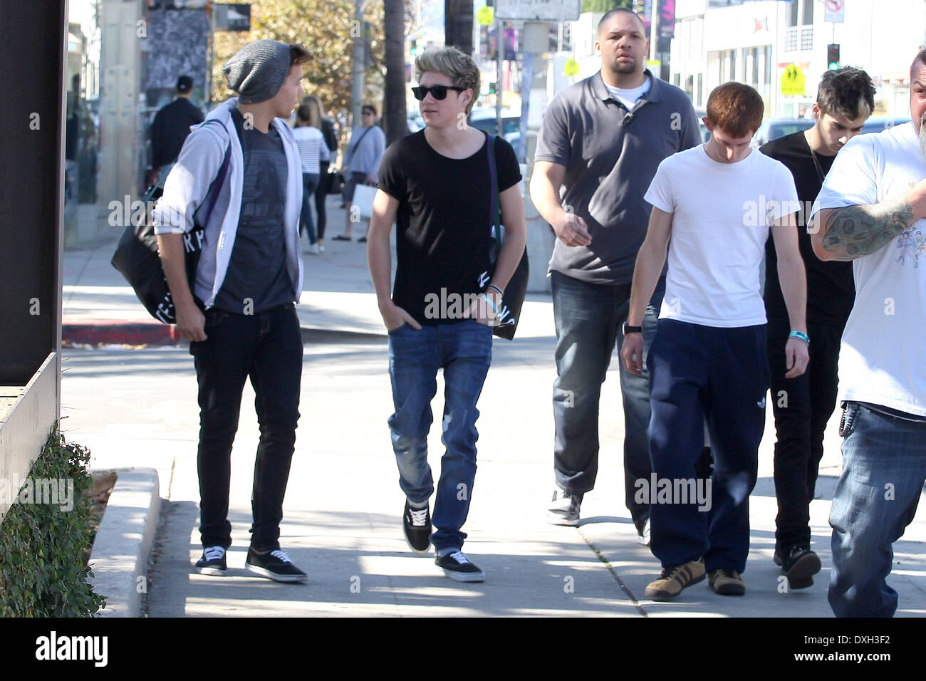 Liam Payne and Niall Horan Members of One Direction shopping at Urban ...