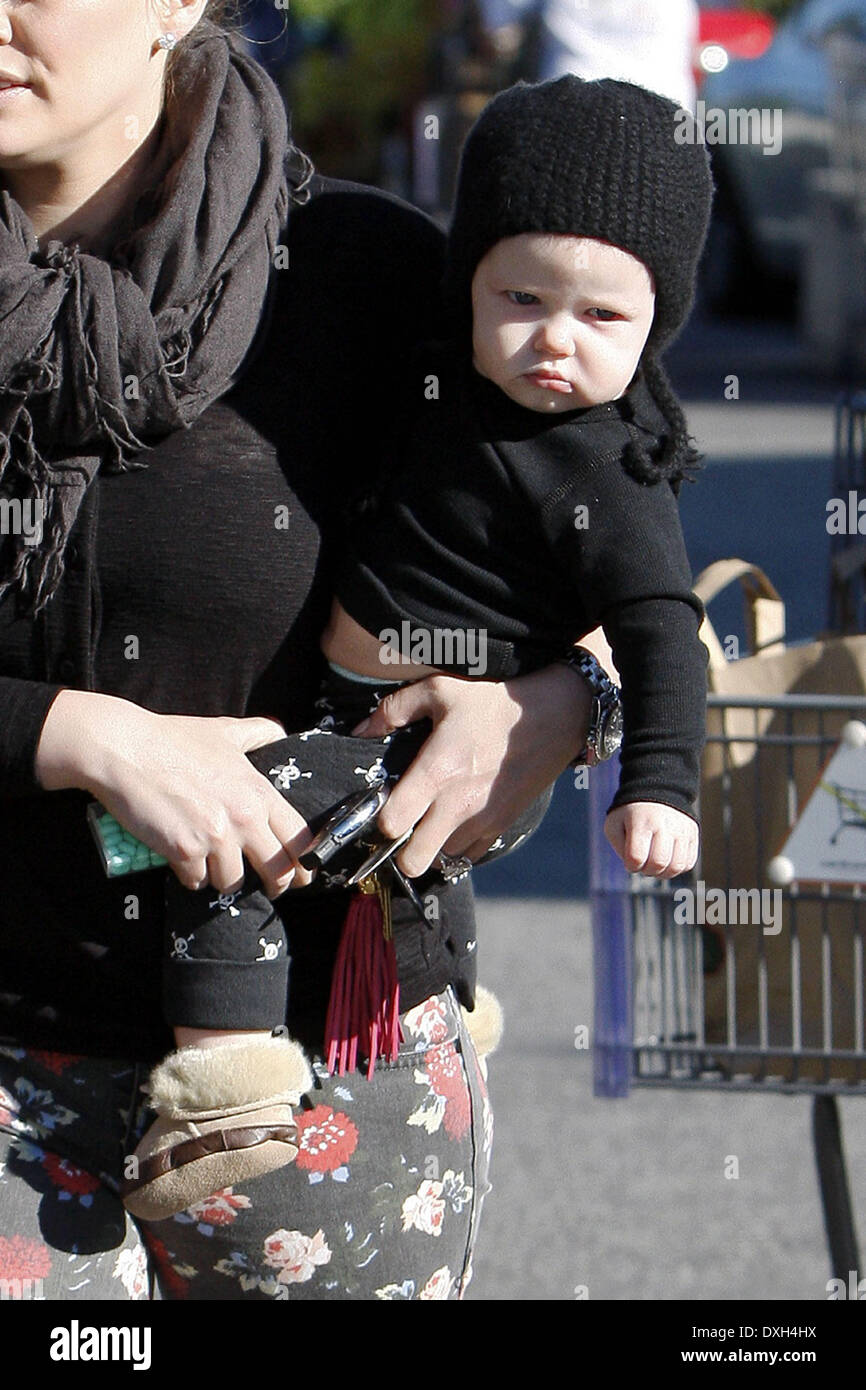Luca Cruz Comrie arrives at a supermarket with his mother to shop for ...