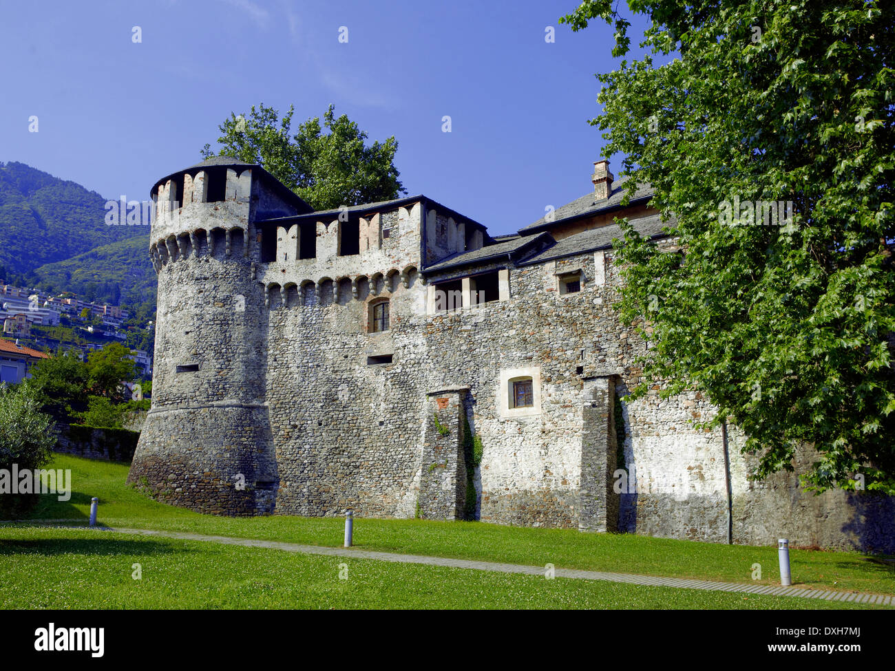 Europe, Switzerland, Ticino Canton, Locarno city, Visconti castle Stock ...