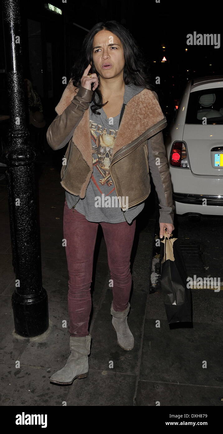 Michelle Rodriguez seen leaving the opening of a boutique shop launch ...