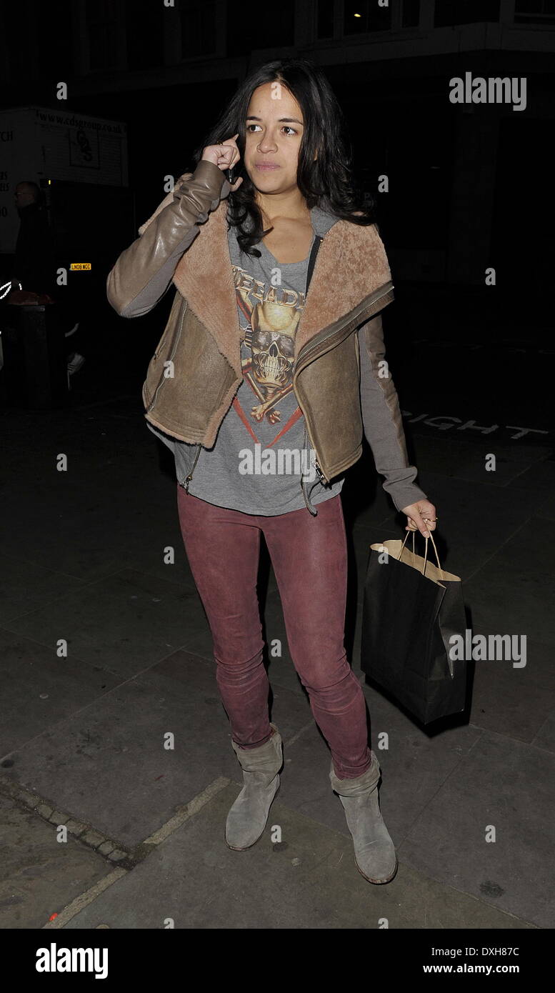 Michelle Rodriguez seen leaving the opening of a boutique shop launch ...