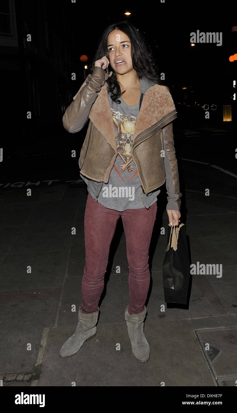 Michelle Rodriguez seen leaving the opening of a boutique shop launch ...