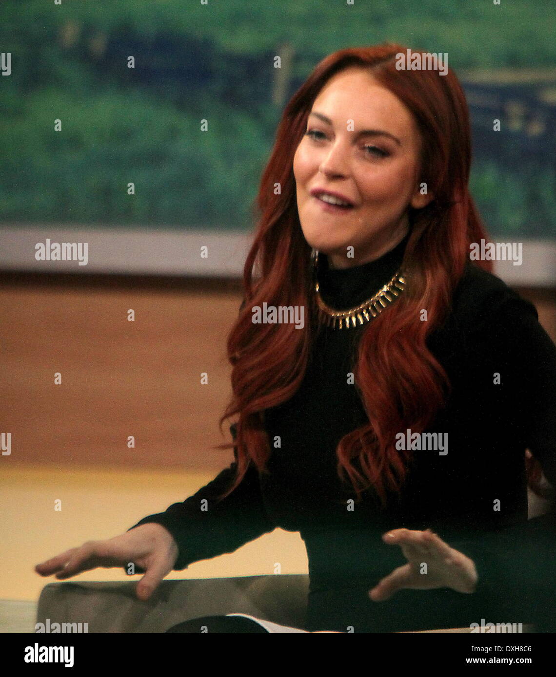 Lindsay Lohan arrives at ABC Studios for an appearance on 'Good Morning ...