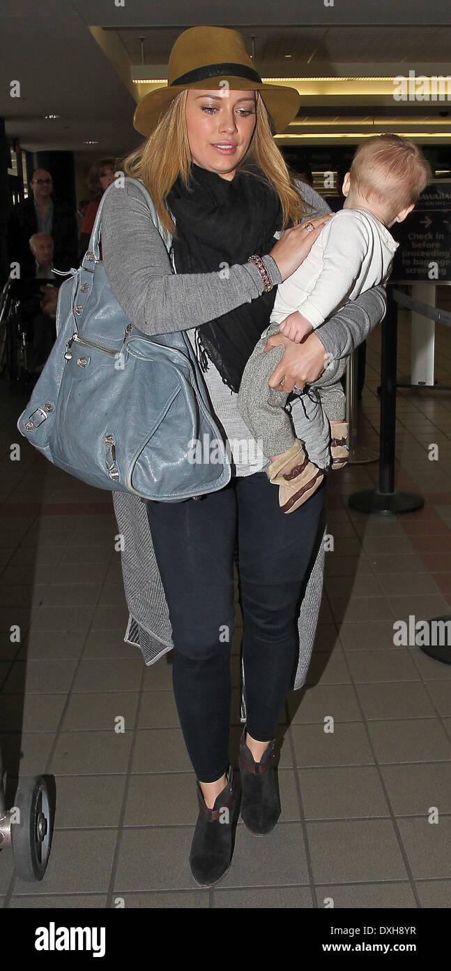 Hilary Duff and Luca Cruz Comrie Hilary Duff arrives at LAX airport to ...