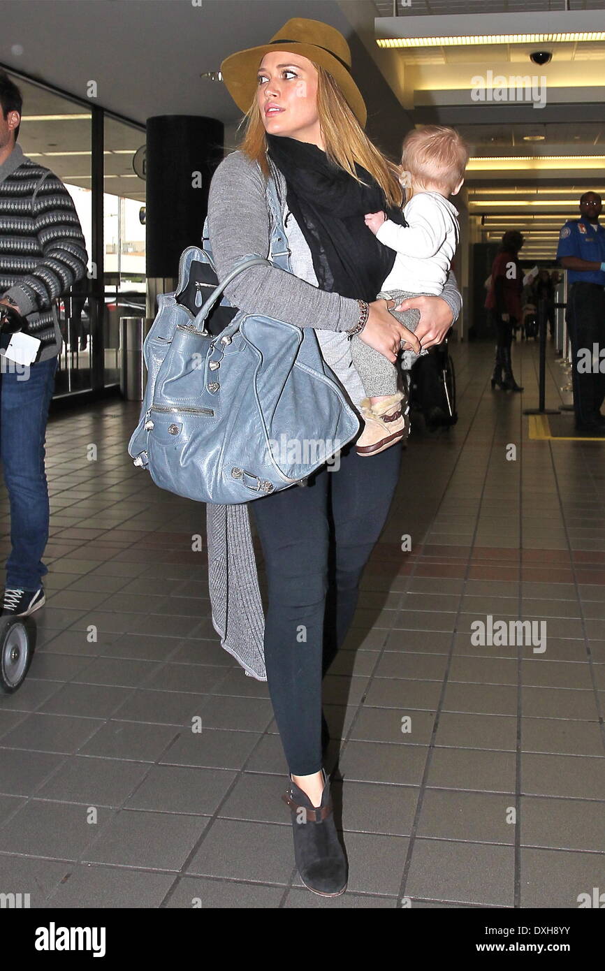 Hilary Duff and Luca Cruz Comrie Hilary Duff arrives at LAX airport to ...