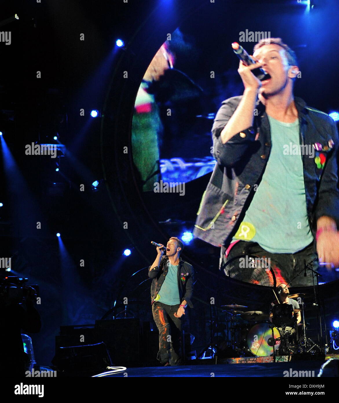 Chris Martin Coldplay perform live at Allianz Stadium as part of their ...