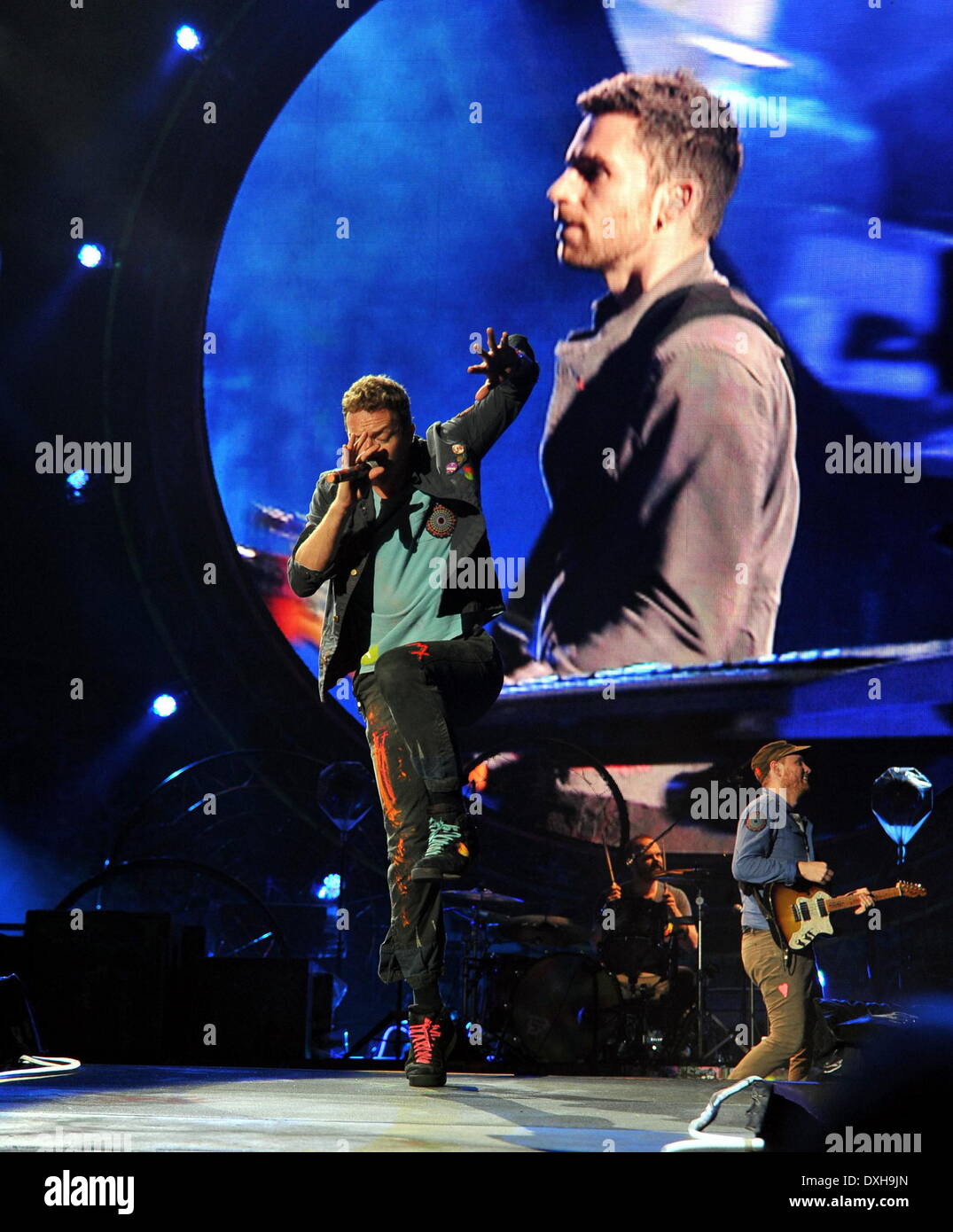 Chris Martin Coldplay perform live at Allianz Stadium as part of their ...