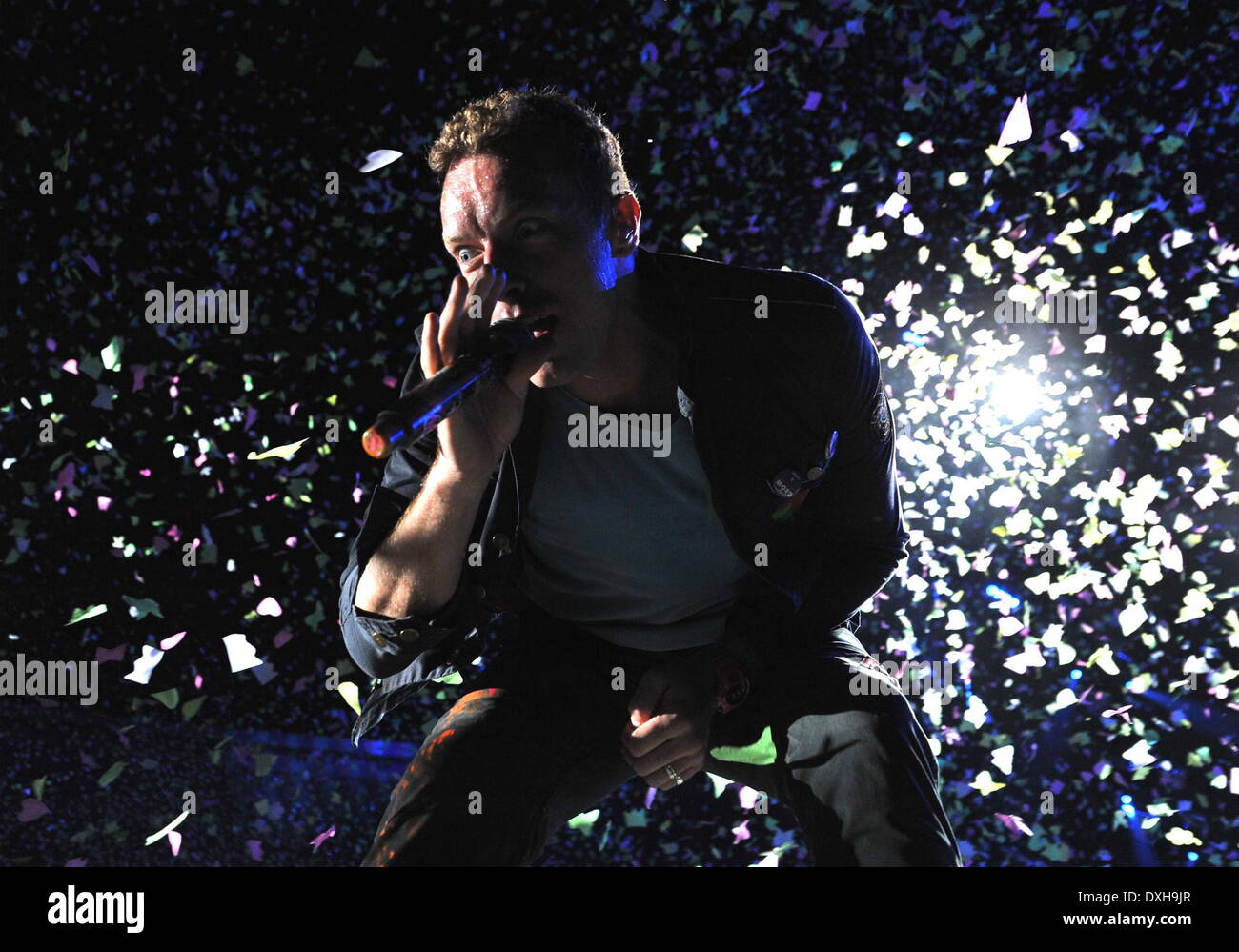 Chris Martin Coldplay perform live at Allianz Stadium as part of their ...