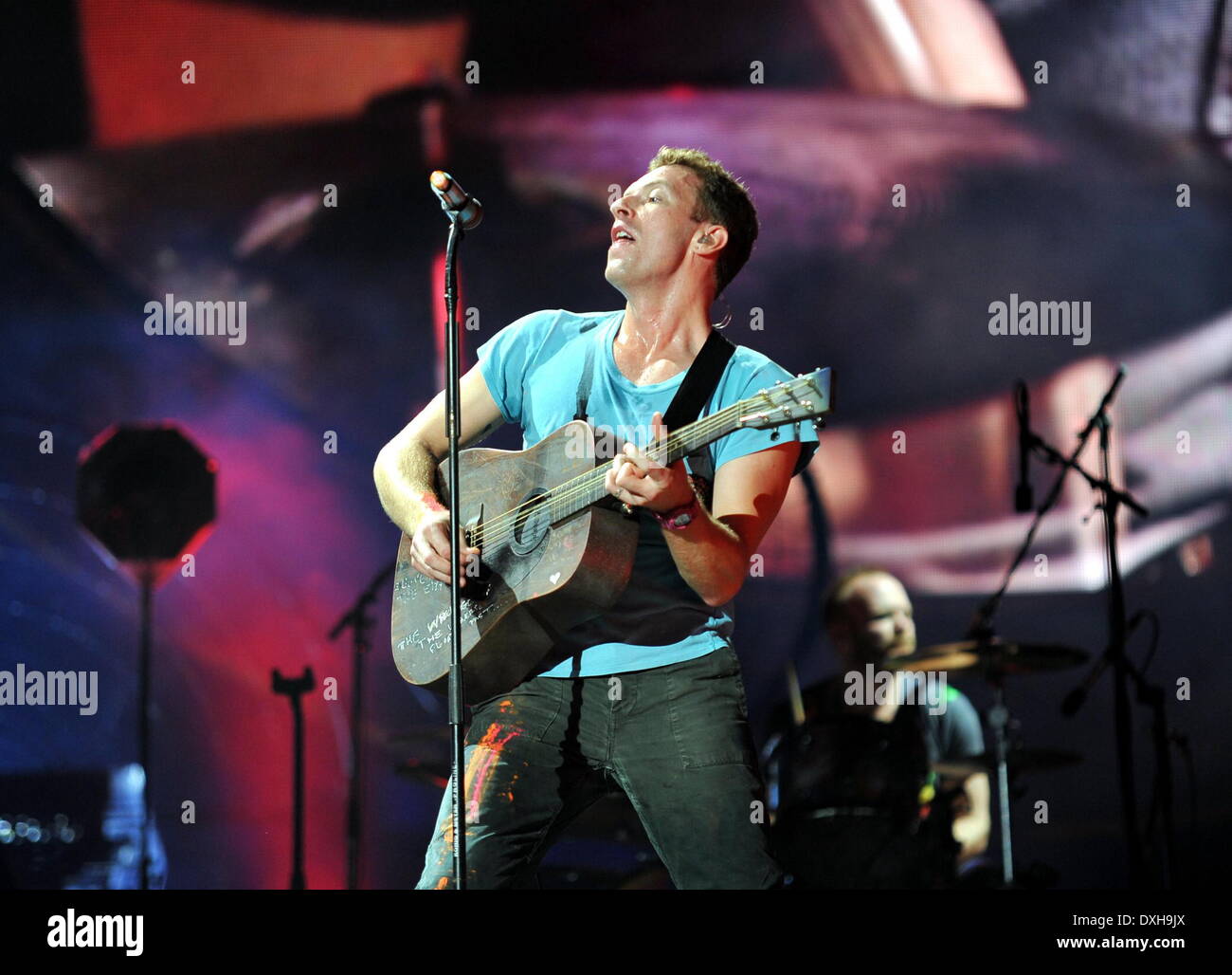 Chris Martin Coldplay perform live at Allianz Stadium as part of their ...
