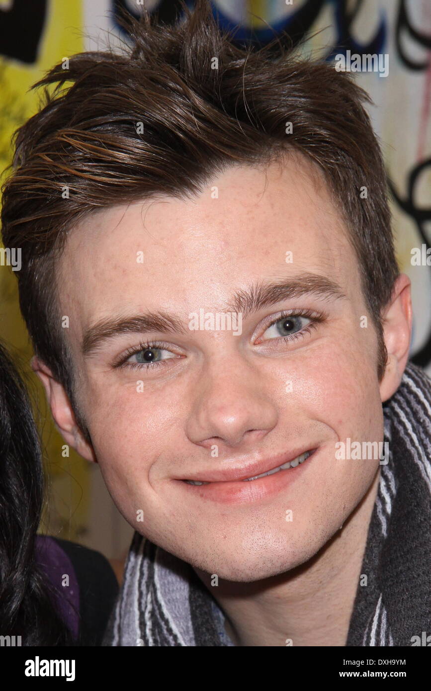 Chris Colfer from the TV show 'Glee' backstage after the performance of ...