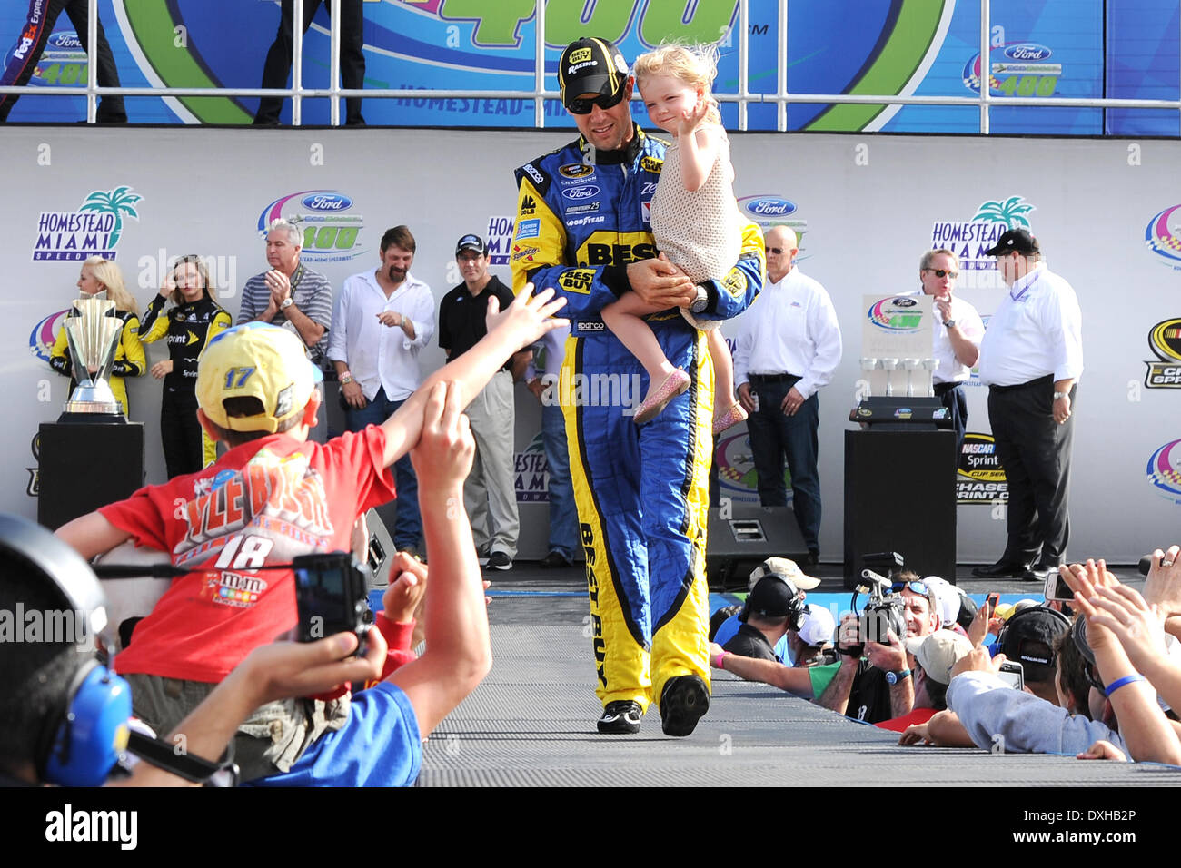Kaylin Kenseth, Matt Kenseth NASCAR Sprint Cup Series Ford Ecoboost 400 ...