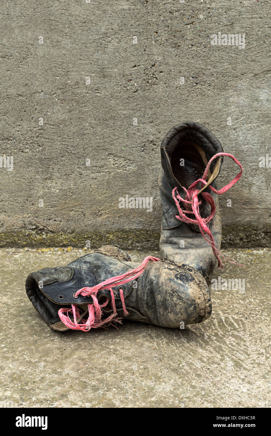 Black old shoes hi-res stock photography and images - Alamy