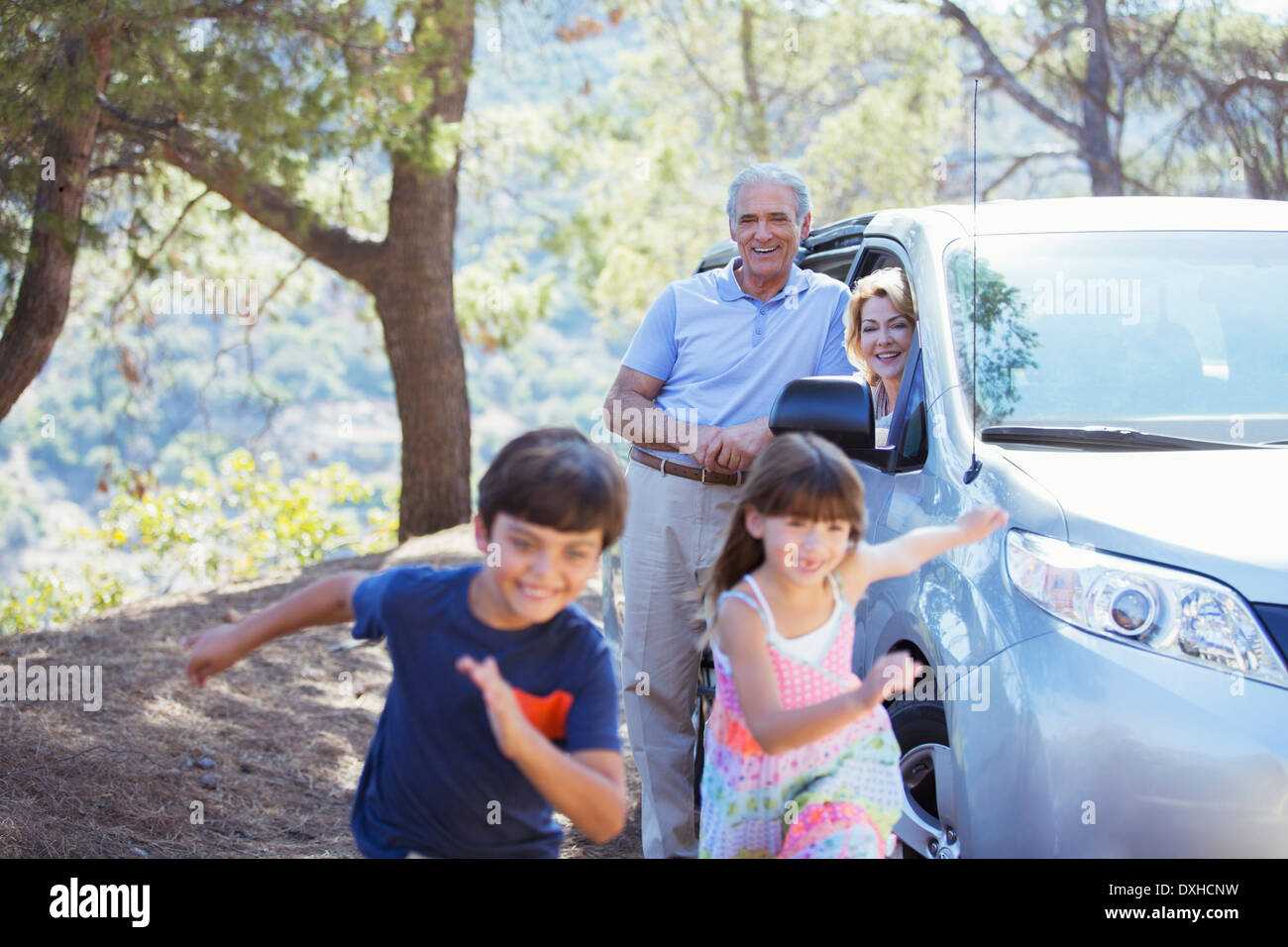 Family Running To Car