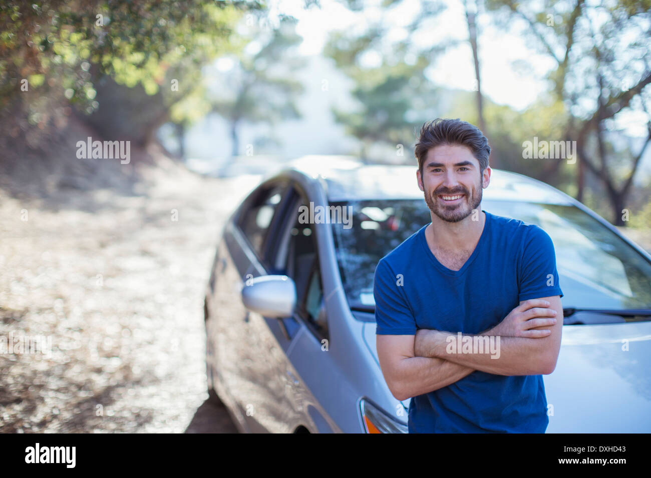 Person leaning on car hi-res stock photography and images - Alamy