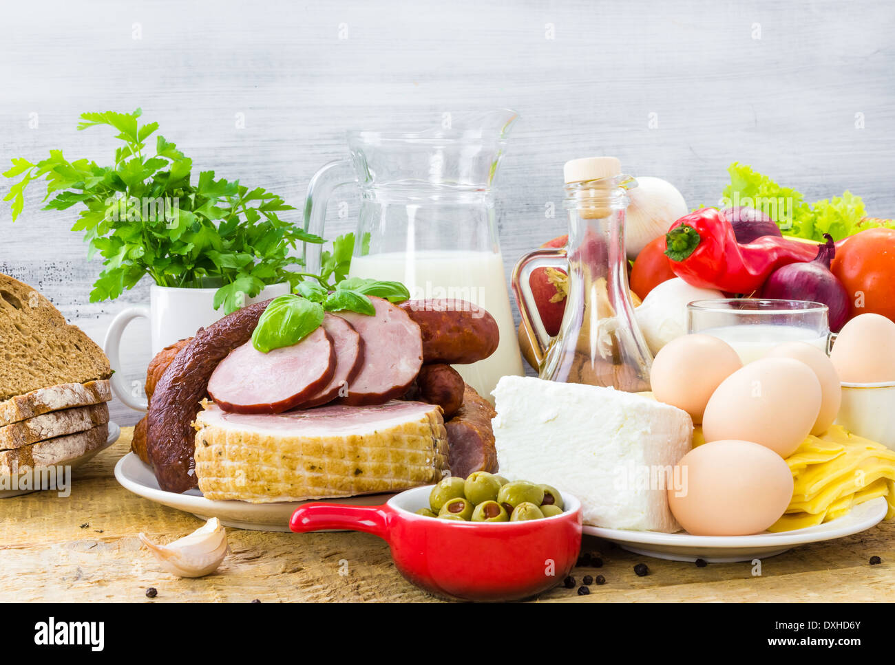 Different dairy food eggs hi-res stock photography and images - Alamy
