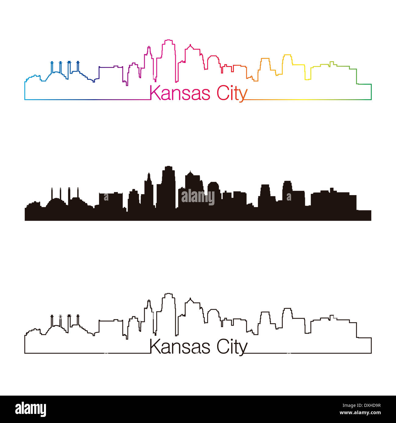 Kansas City skyline linear style with rainbow Stock Photo - Alamy Kansas City skyline linear style with rainbow Stock Photo - Alamy