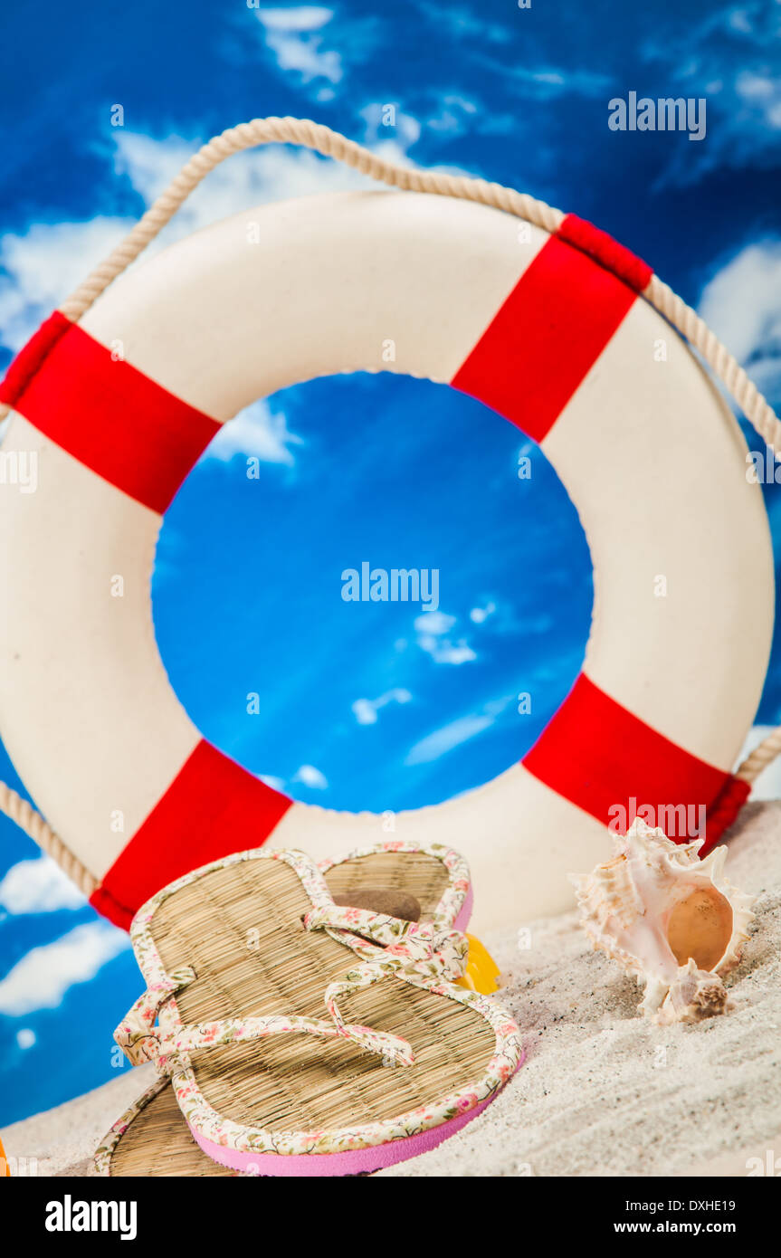 Decorative summer composition with hard light, vivid colors Stock Photo ...