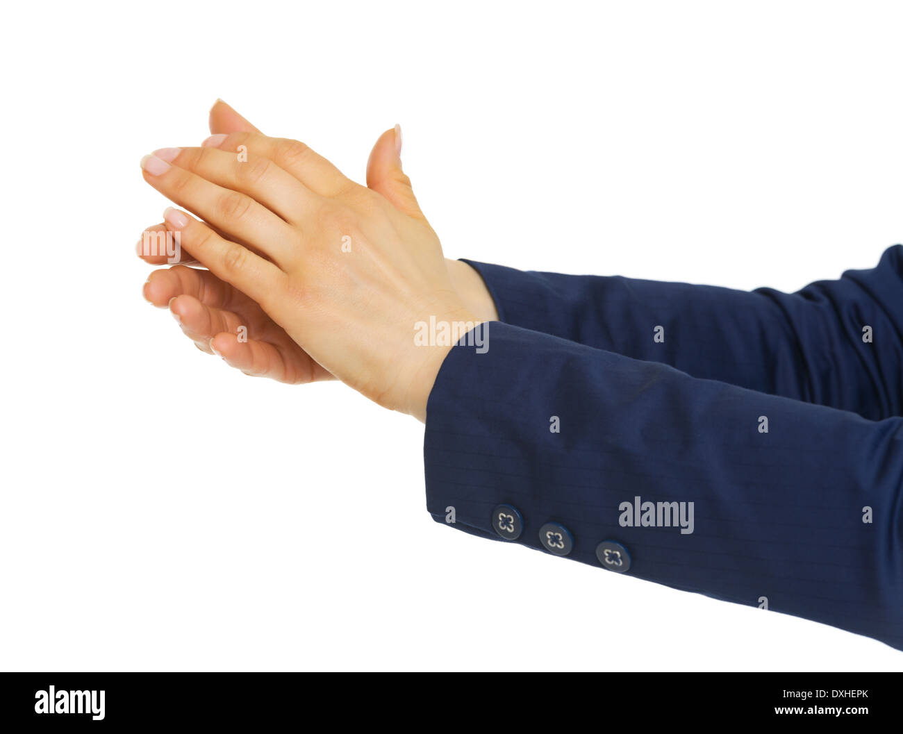 Closeup on business woman clapping Stock Photo - Alamy
