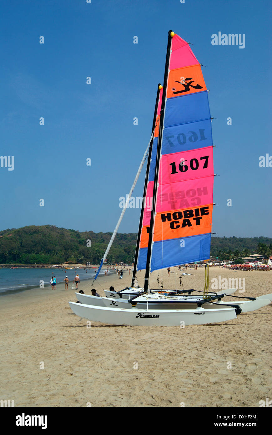 Sailing Boat Resting at Goa Beach India Stock Photo - Alamy
