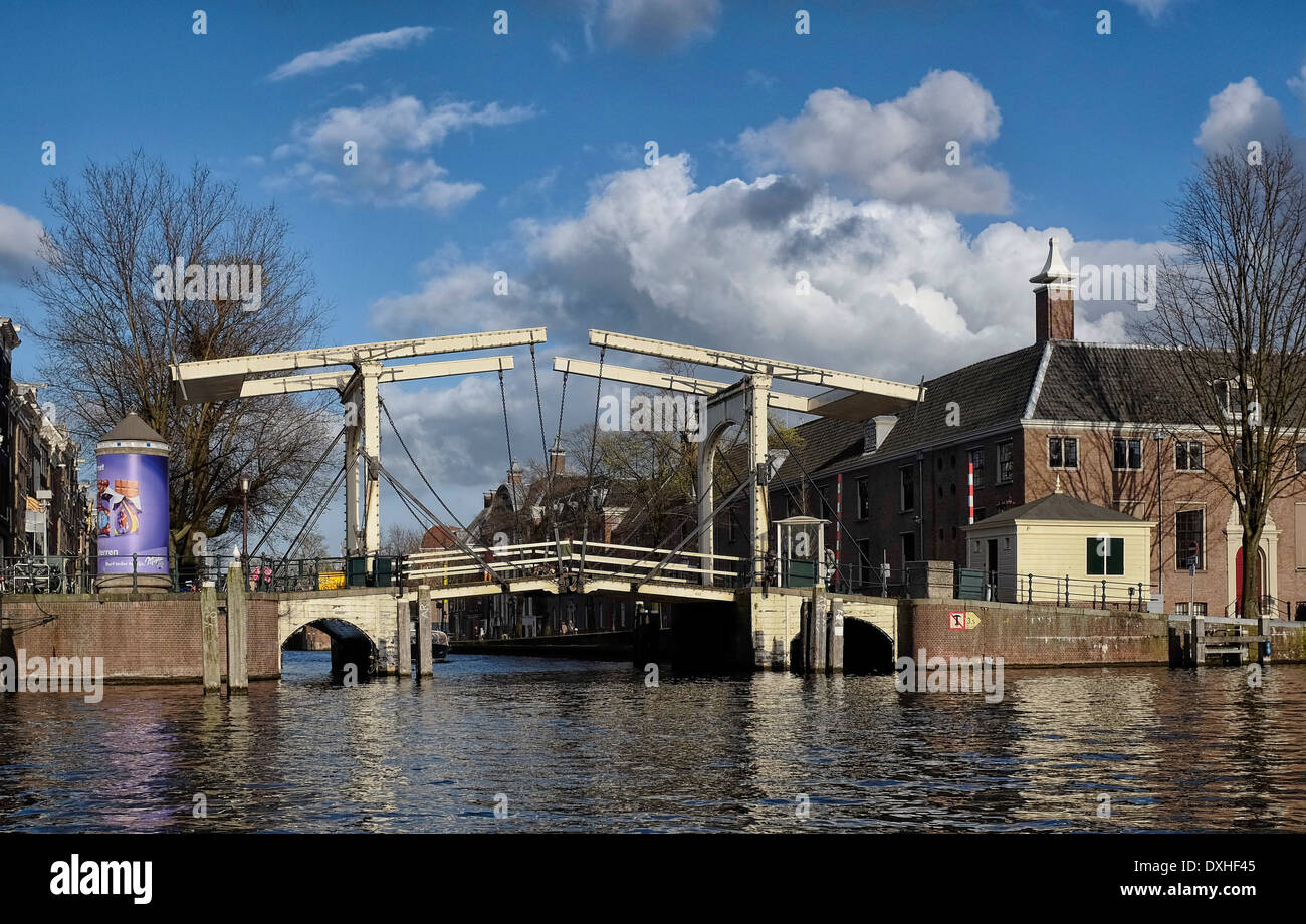 Bridge over canal in Amsterdam, Netherlands, Europe Stock Photo - Alamy