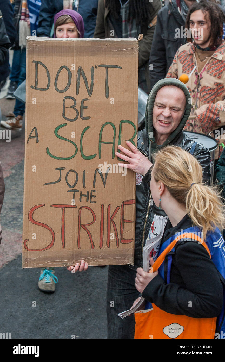 London, UK . 26th Mar, 2014. The NUT leads a national strike action in ...