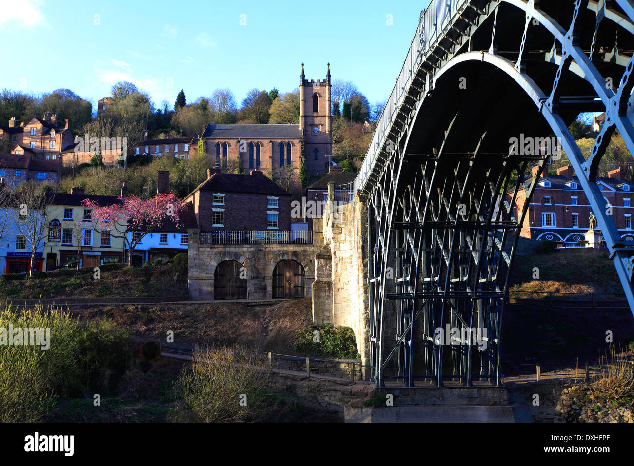 The first cast iron bridge in the world, crossing the river Severn ...