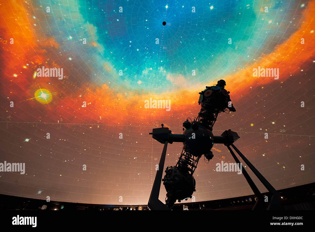 Berlin, Germany. 26th Mar, 2014. The Zeiss planetarium projects the ...