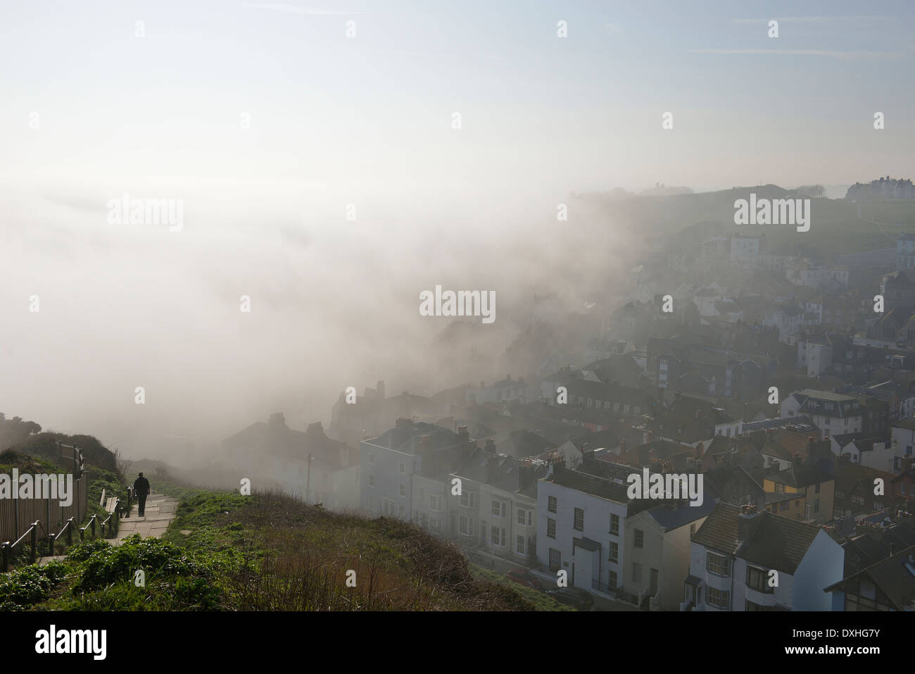 Mist over town hi-res stock photography and images - Alamy