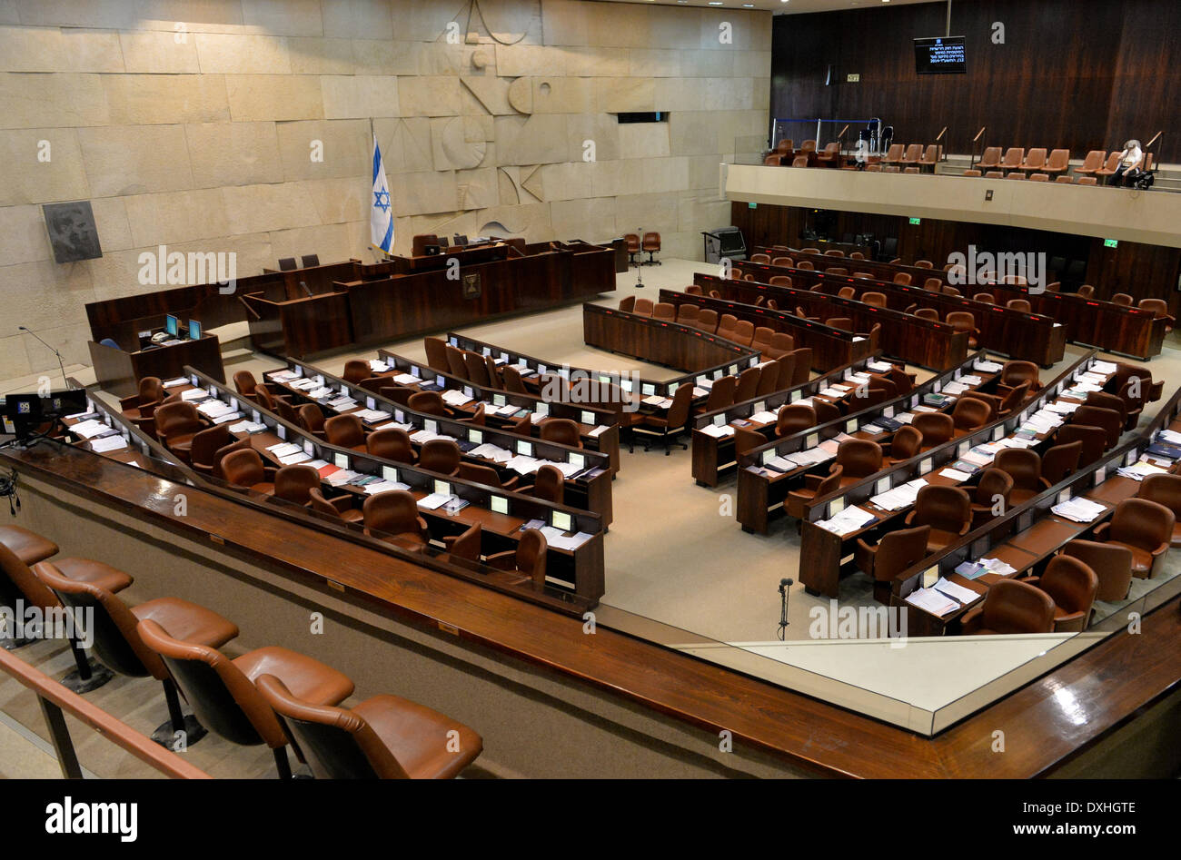 Jerusalem, Israel. 20th Mar, 2014. The interior of the Knesset, the ...