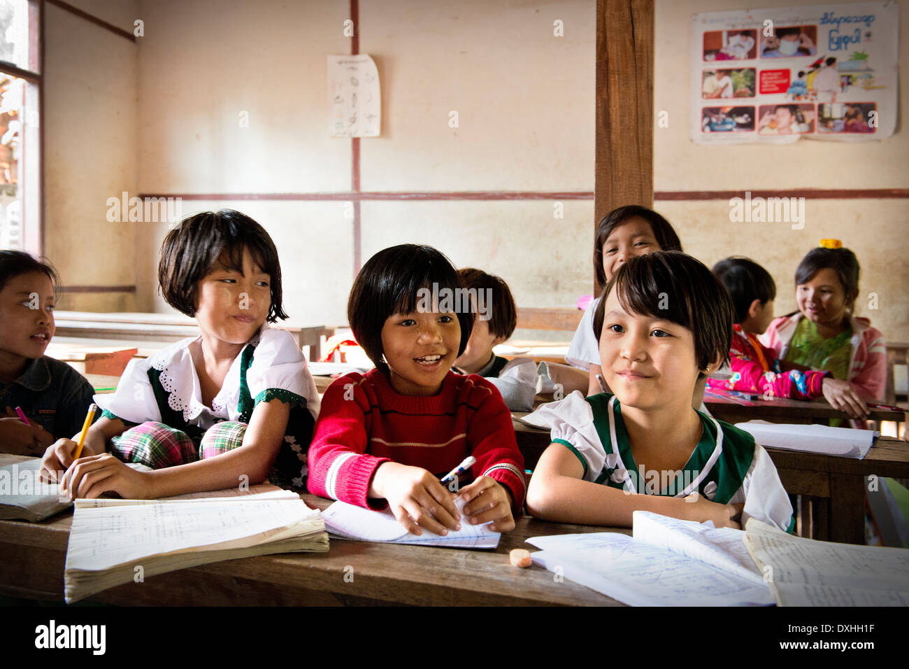 Myanmar, Amarapura, students Stock Photo - Alamy