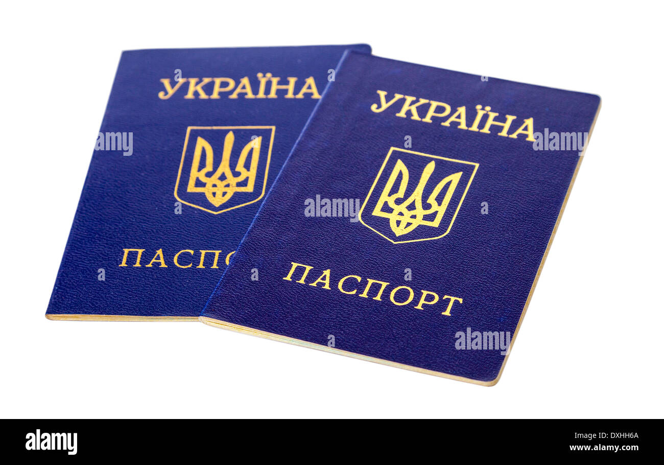 Ukrainian passports isolated on the white background Stock Photo - Alamy