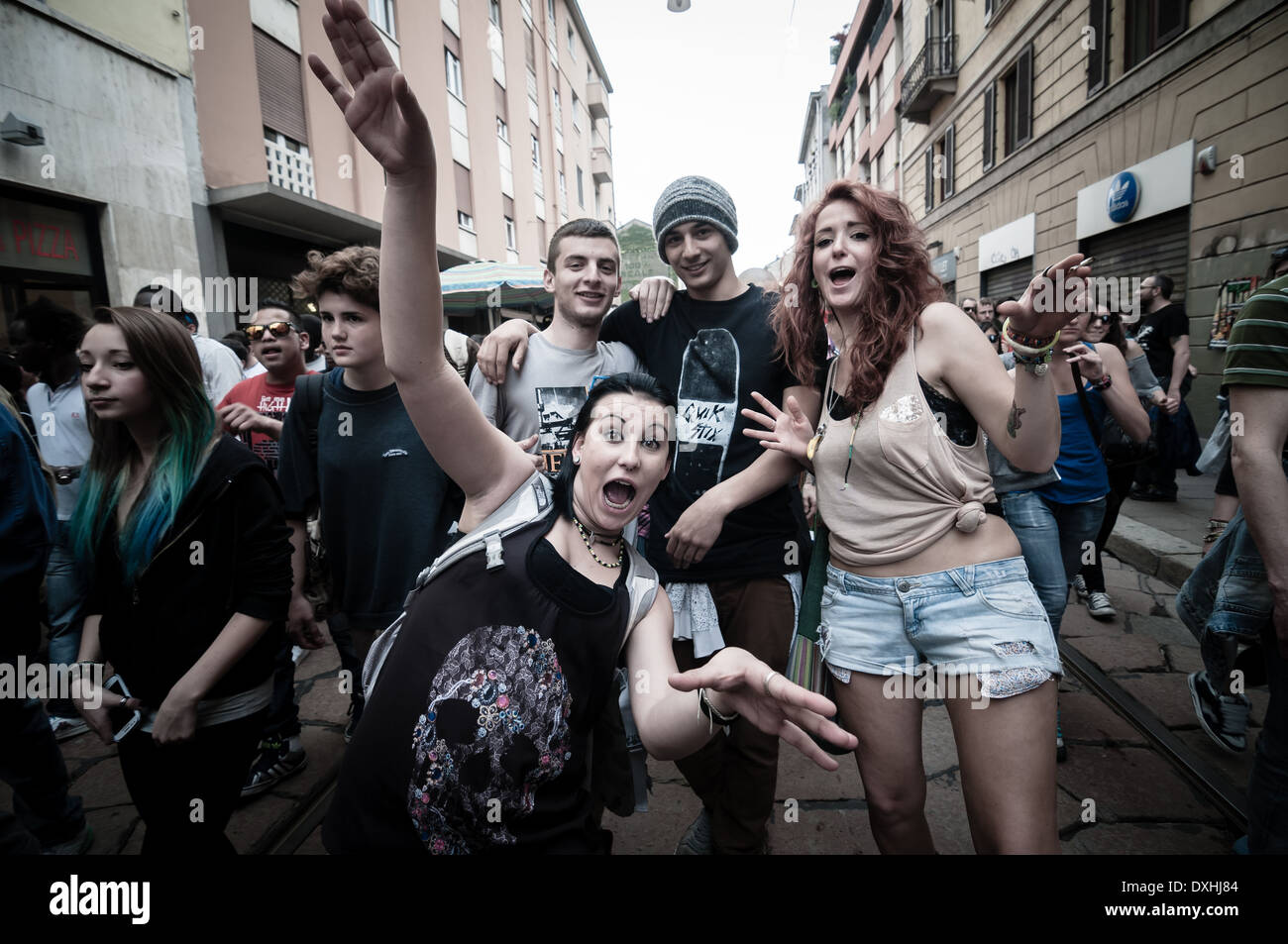 MILAN ITALY - MAY 1: labor day held in Milan on May 1 2013. Every year ...