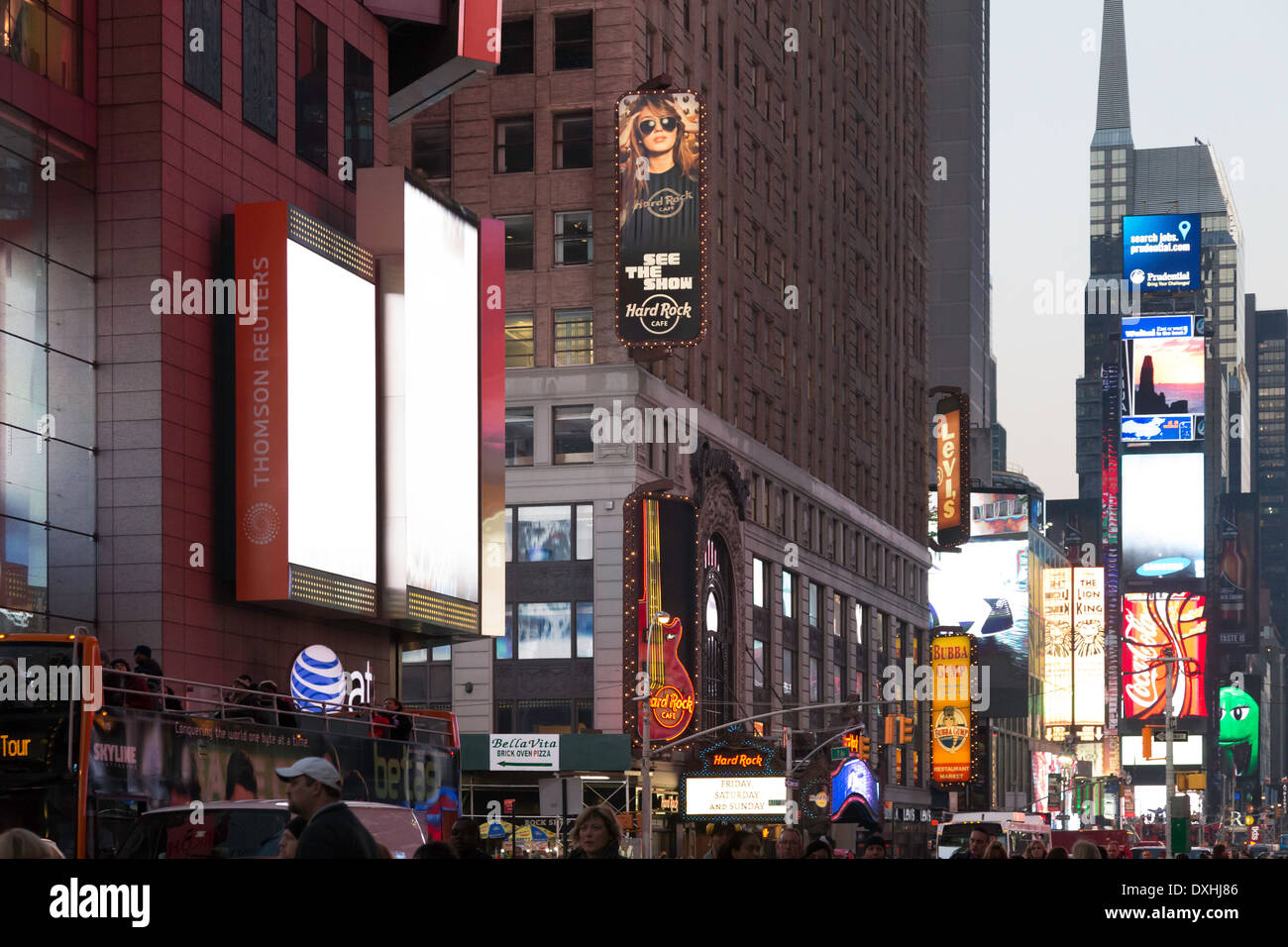 Street Scene Looking North Into Times Square along Broadway Stock Photo ...