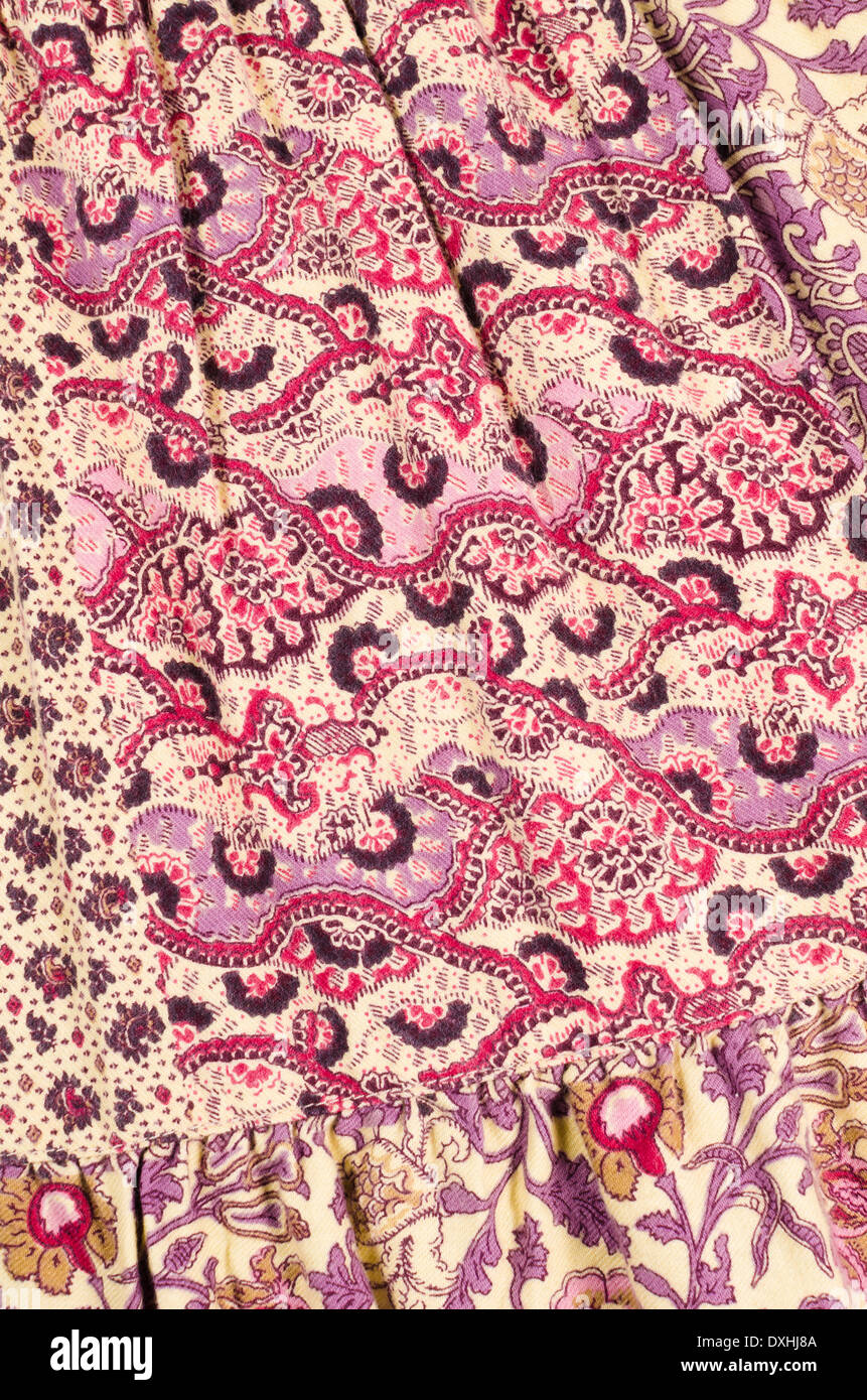 Cotton fabric with a complex pattern of abstract shapes Stock Photo - Alamy