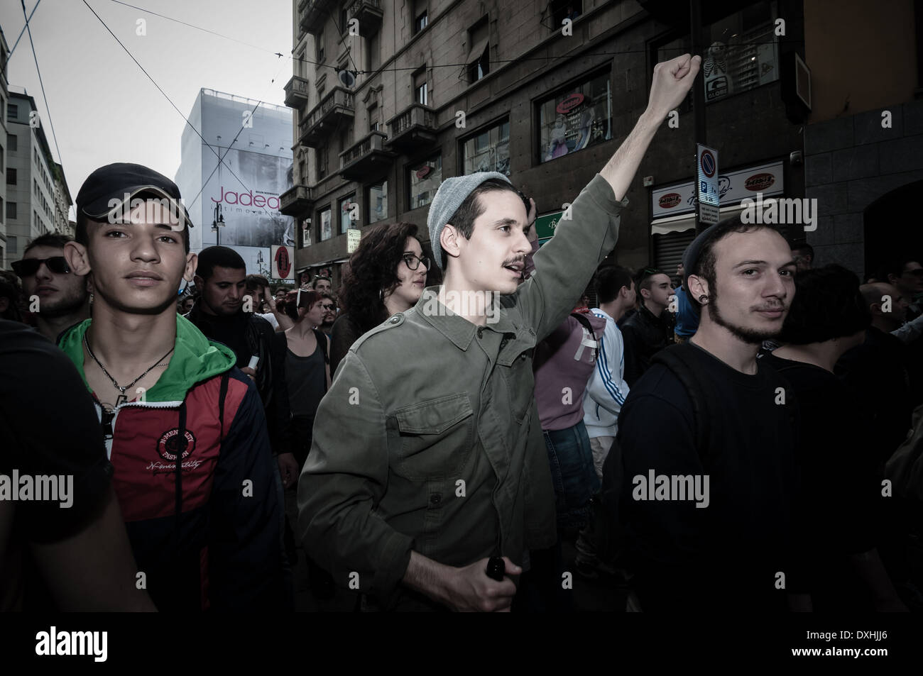 MILAN ITALY - MAY 1: labor day held in Milan on May 1 2013. Every year ...