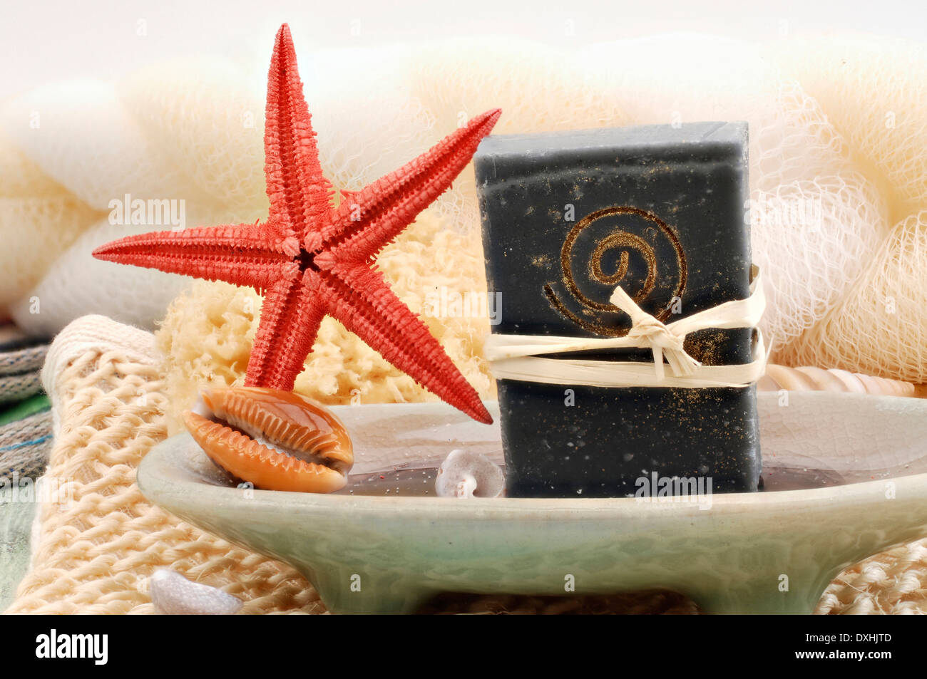 Lavender soap red starfish Stock Photo - Alamy
