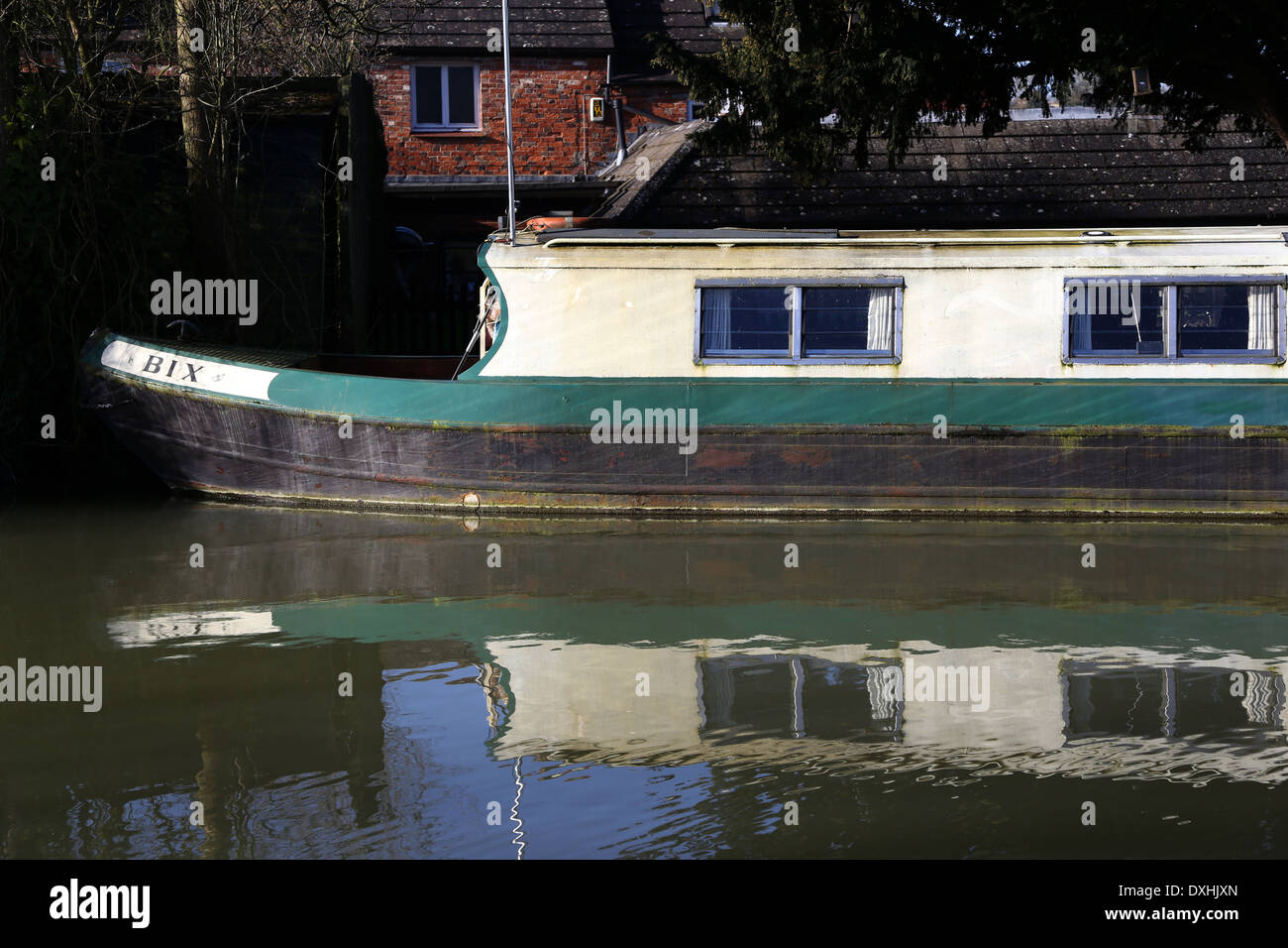 Barges / narrow boats reflection Stock Photo - Alamy