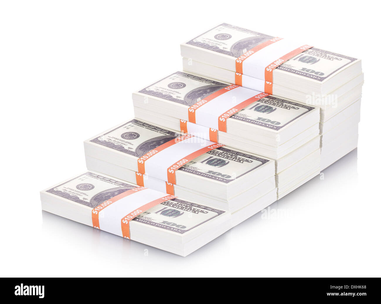 Money stacks graph concept. One hundred dollars Stock Photo - Alamy