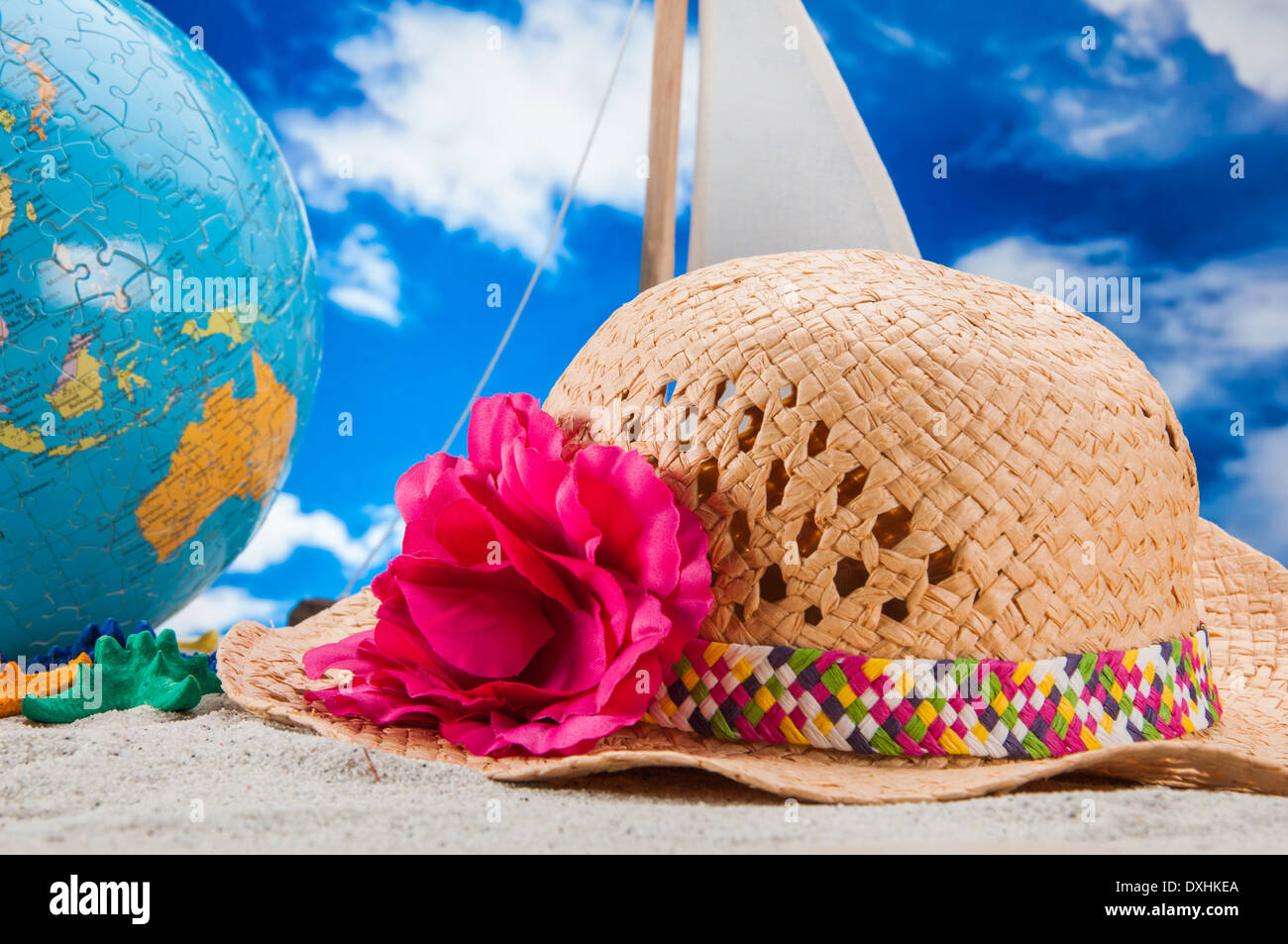 Decorative summer composition with hard light, vivid colors Stock Photo ...