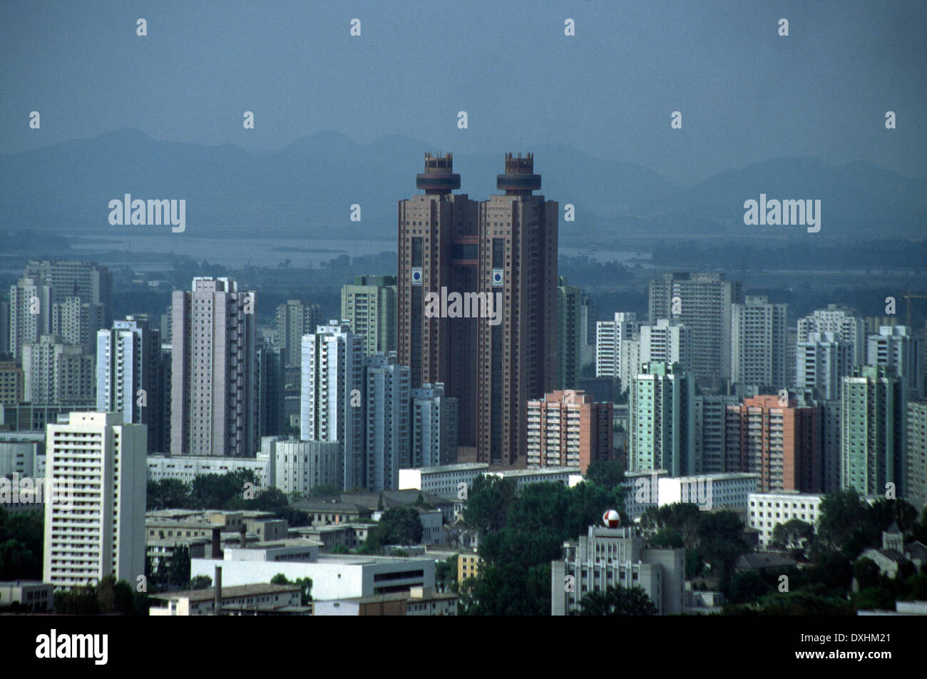 Pyongyang North Korea Twin Towers Of The Koryo Hotel Stock Photo - Alamy