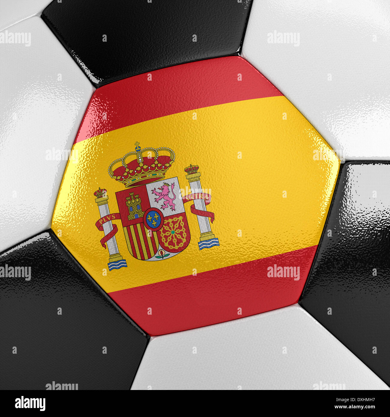 Soccer ball with the Spanish flag on it Stock Photo - Alamy