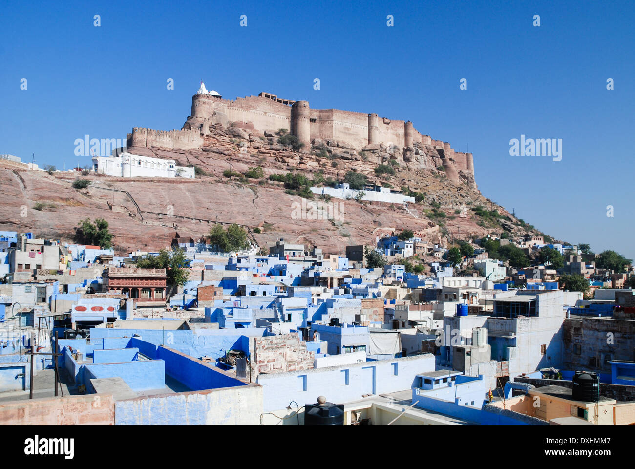 View of Jodhpur, the Blue City, and Mehrangarh Fort, Rajasthan, India ...