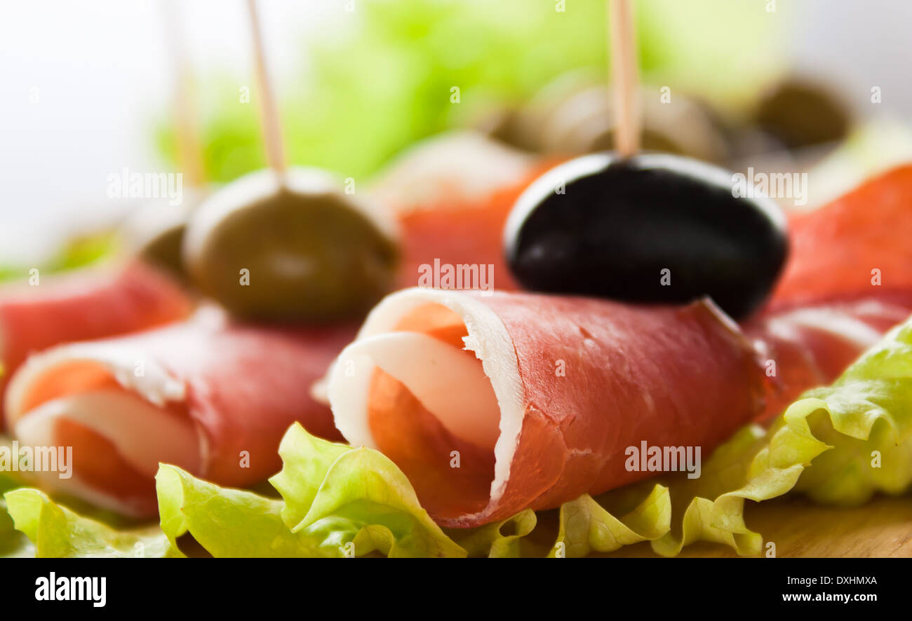 Cured meat. Cold cuts ham Stock Photo - Alamy