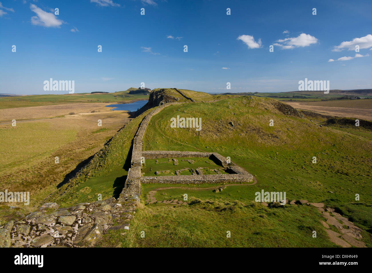 Hadrian's Wall mile castle Stock Photo - Alamy