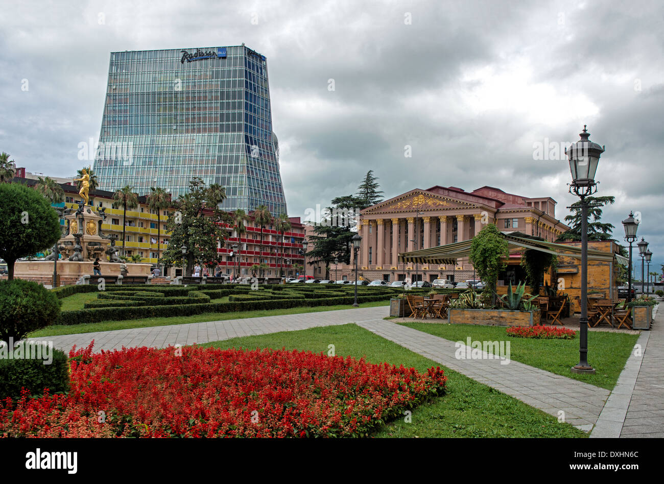 Theater Square and Radisson Hotel Batumi Georgia Stock Photo - Alamy